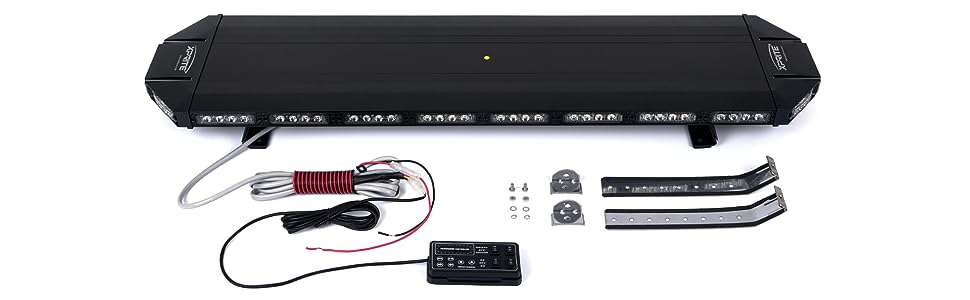 48" Amber Emergency Strobe Bar Lights Black Hawk Hevy-duty Rooftop Sec ...